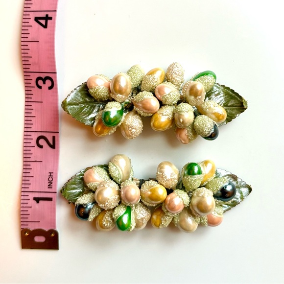 Accessories | Vintage Beaded Leaf Shoe Clips | Poshmark
